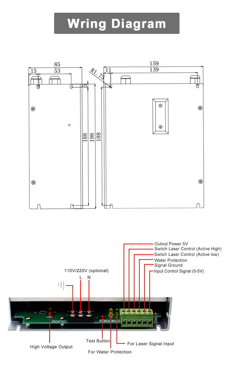 80w HY DY10 Co2 เลเซอร์สําหรับ RECI Series W1/T1/W2/T2 หลอดสําหรับ ...