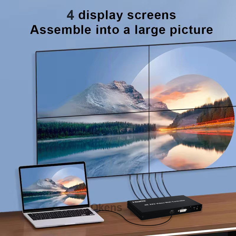 4k 2x2 Video Wall Controller 1x2 1x3 1x4 2x1 3x1 4x1 DVI HDMI TV ...