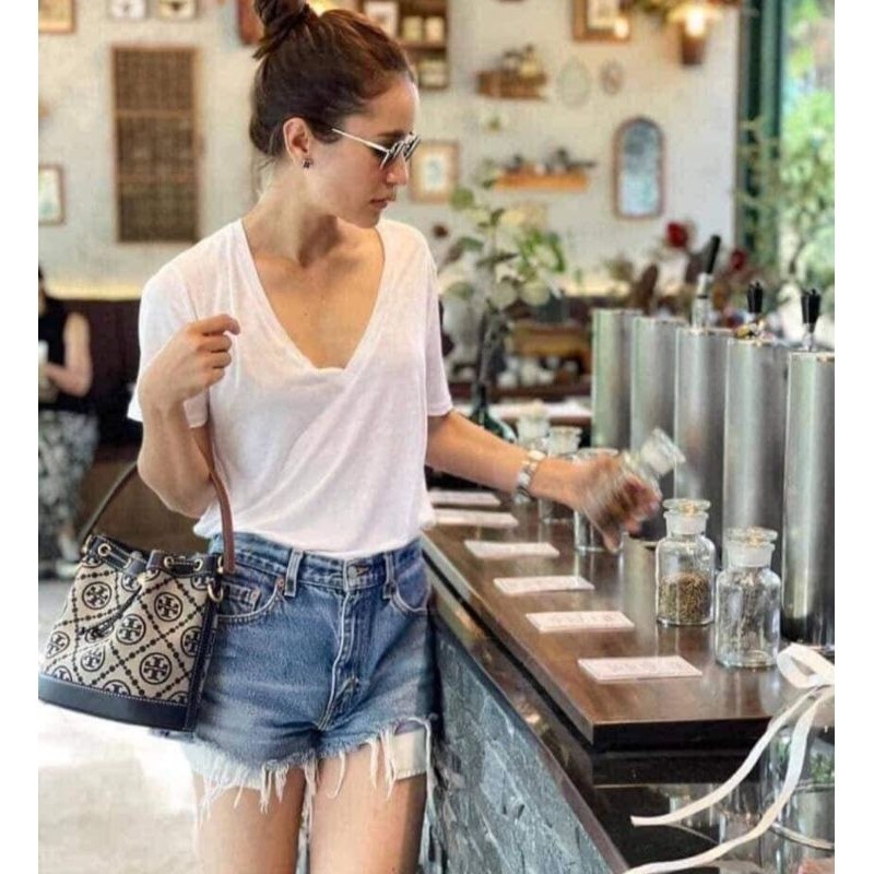 ,แท้100% รอบราคาดีที่สุด️Tory Burch T Monogram Jacquard Bucket Bag ...