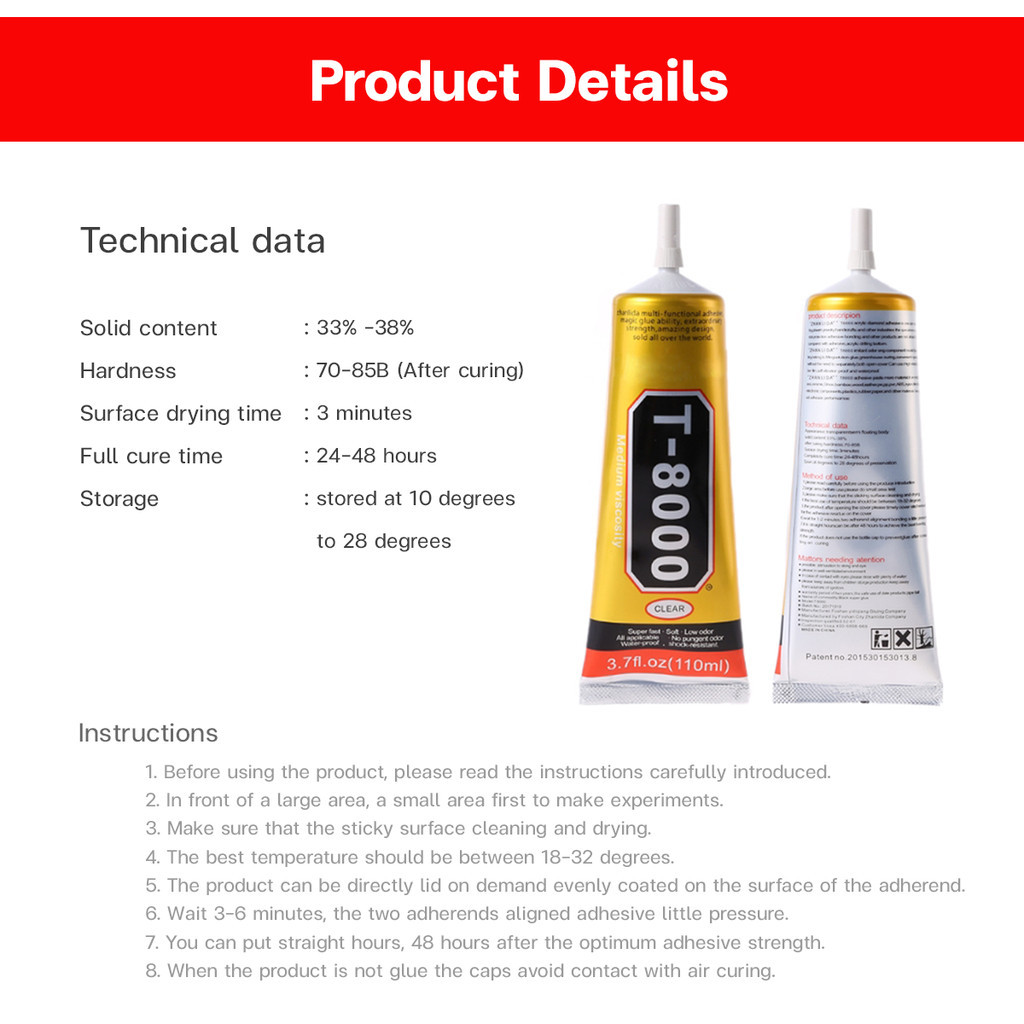กาว T-8000 T-7000 B7000 กาวเอนกประสงค์ ซ่อมโทรศัพท์ ติดจอมือถือ# B-088 ...