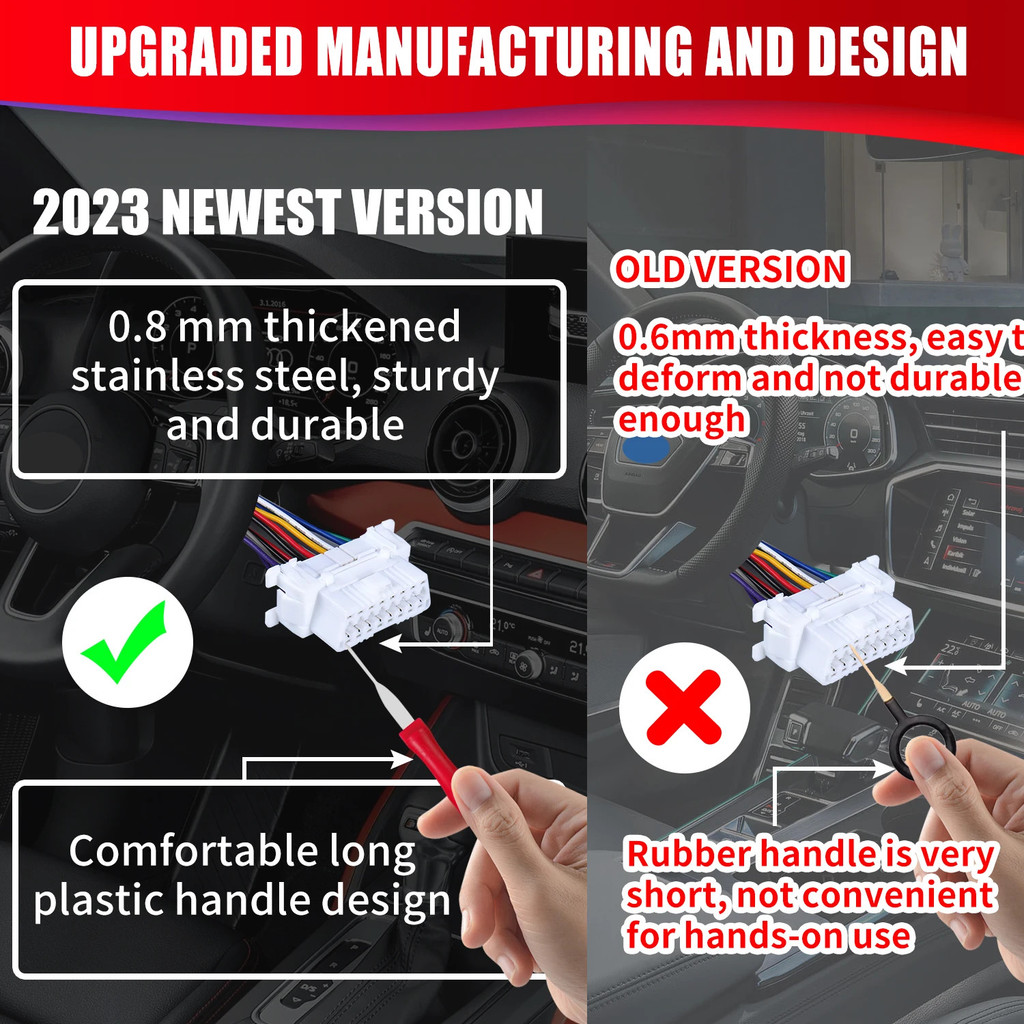 21 ชิ้นรถ Terminal Removal ชุดเครื่องมือ Uto สายปลั๊กลบ Puller สายไฟ ...