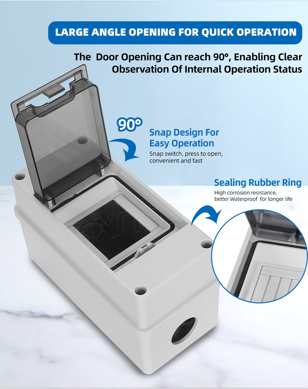 Taxnele HT 2 3 กล่องกระจายไฟฟ้า 5 ทาง IP65 MCB สวิตช์มิเตอร์ ตั้งเวลา ...