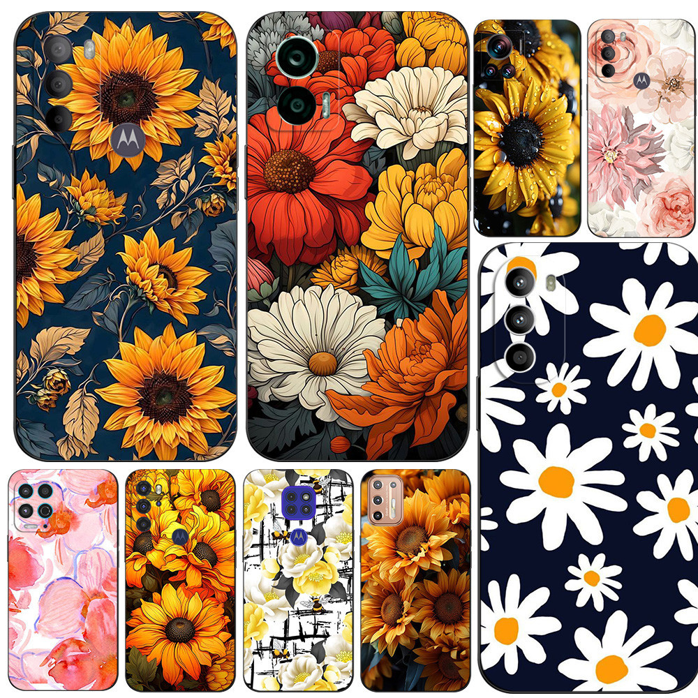 เคสโทรศัพท์มือถือ ซิลิโคน ลายดอกไม้ สําหรับ Motorola Moto G 5G Plus G10 G20 G30 G100 5G One 5G ...