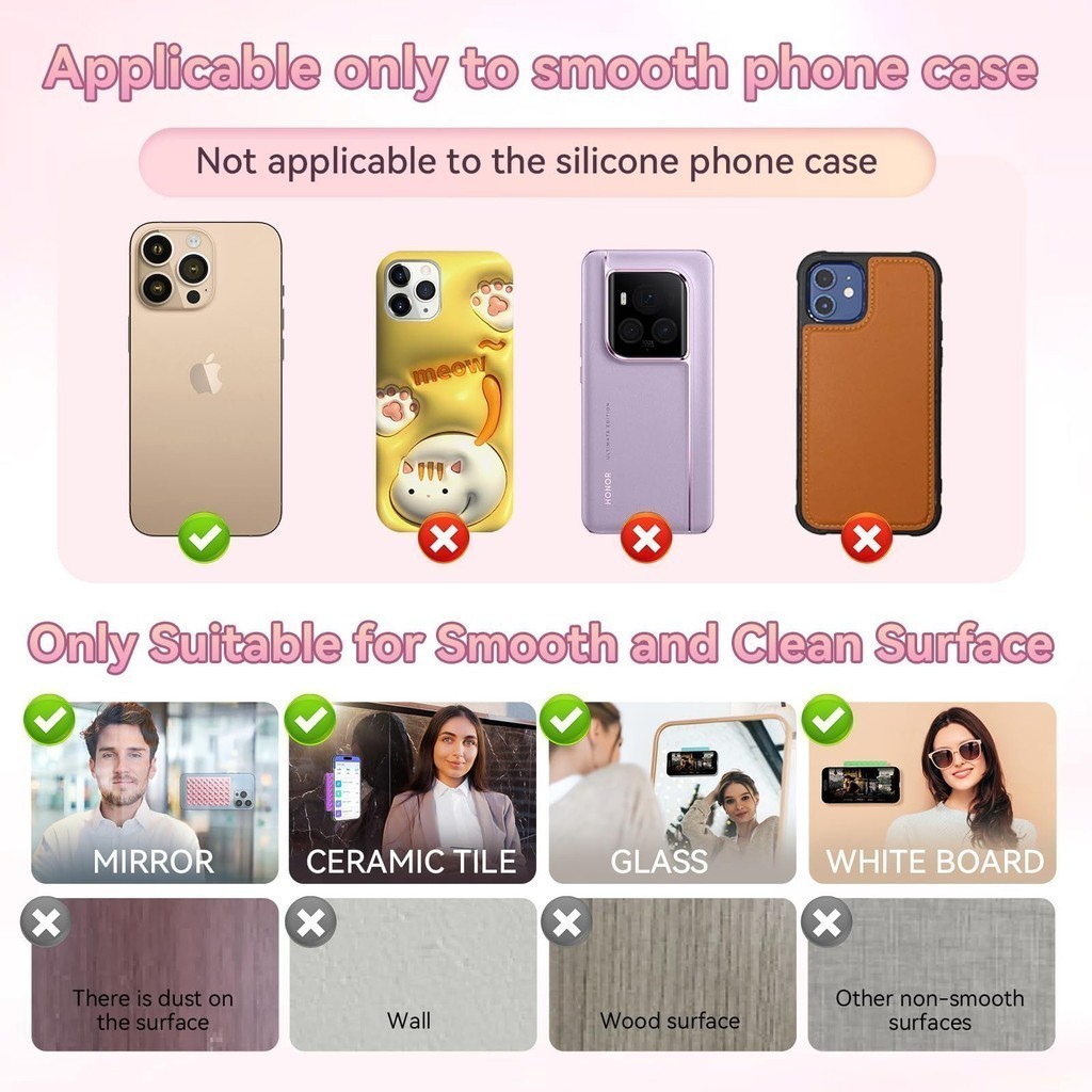 แผ่นซิลิโคนแปะมือถือ ไม่ต้องใช้กาว ติดได้ 2 ด้าน ใช้ซ้ำได้ Silicone Suction Phone Case 048 ...