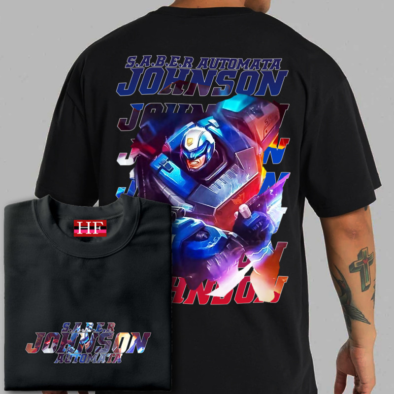 เสื้อยืด พิมพ์ลาย Johnson SABER automata mobile legends สําหรับผู้ชาย ...