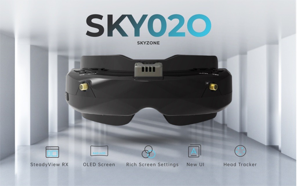 Skyzone SKY02O SKY 02O FPV Goggles 600x400 OLED 5.8G SteadyView Diversity RX HeadTracker DVR ...