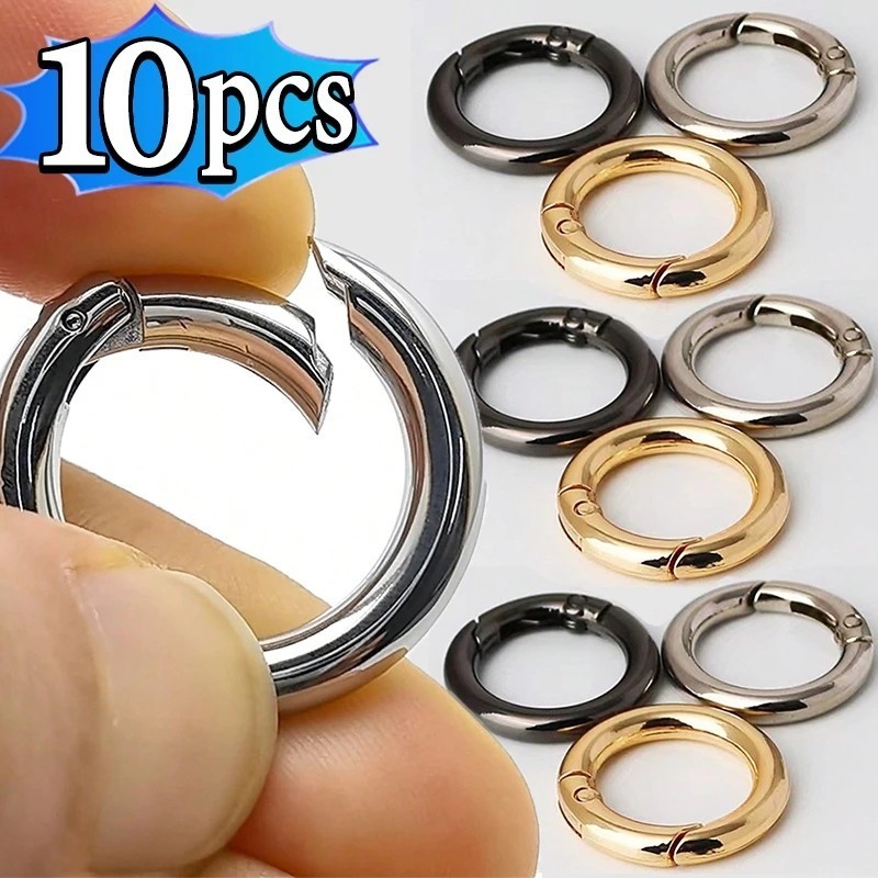 10 ชิ้นโลหะ O-shaped Spring Clasps - Multifunctional Openable Round ...