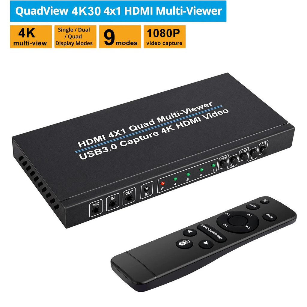 4K 4x1 HDMI Multi Viewer Quad View – 4 อินพุตและ 1 เอาต์พุต 9 โหมดจอ ...