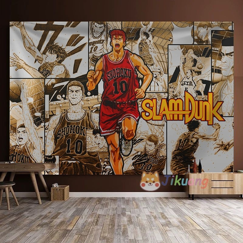 ผ้าแขวนผนัง ลายแอนิเมชั่น Slam Dunk Master สําหรับตกแต่งห้องนอน หอพัก ...