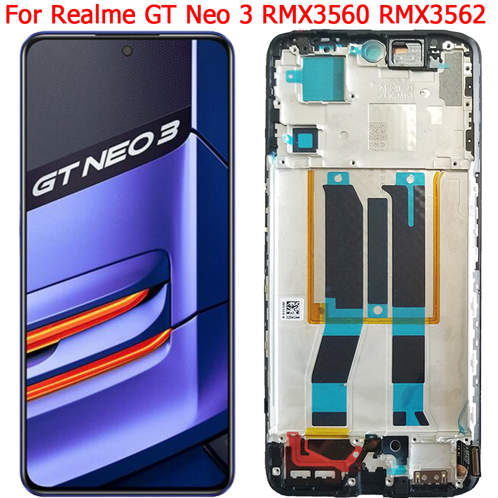 Neo3แอลซีดีสำหรับ Realme NEO 3หน้าจอสัมผัสพร้อมกรอบ6.7 "Neo 3 GT Rmx3561 Rmx3563แอลซีดี | Shopee ...
