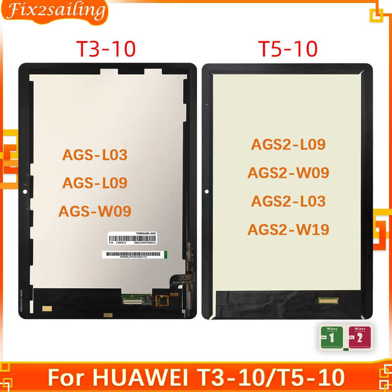 จอแสดงผล LCD สำหรับ Huawei Mediapad T3 Ags-L03 Ags-L09 Ags-W09 T5 10 Ags2-W09 Ags2-Al00ha Touch ...