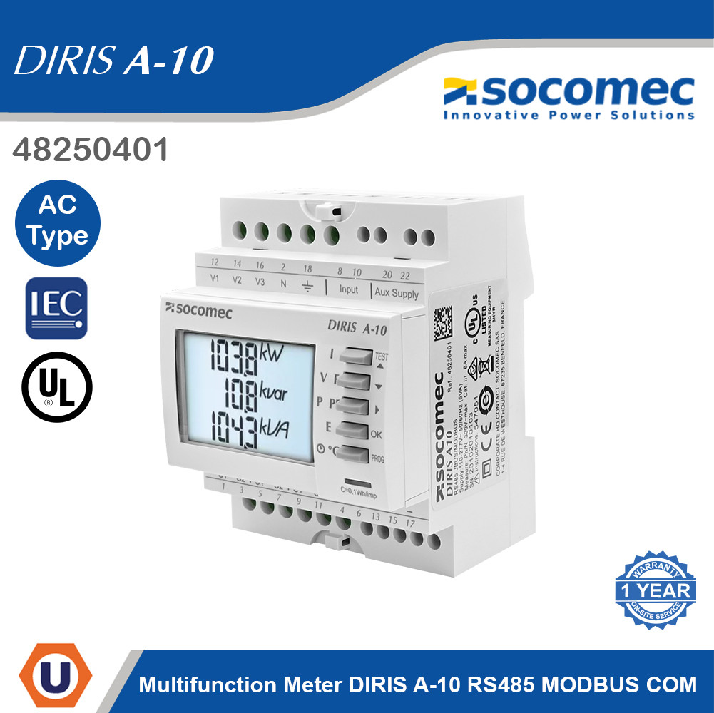 Socomec Multifunction Meter DIRIS A-10 RS485 MODBUS COM | 48250401 ...