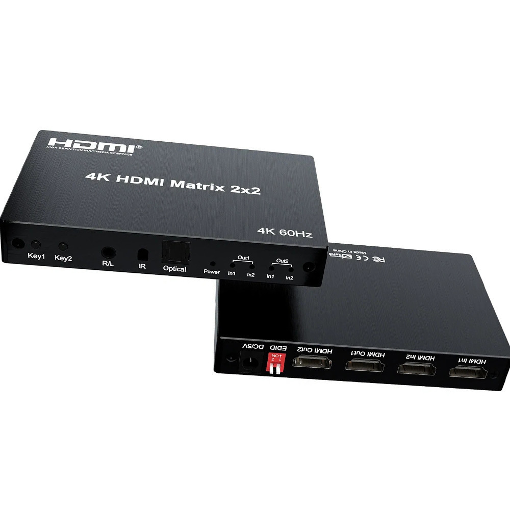 4k 60Hz 2x2 HDMI Matrix Switcher 2 in 2 Out HDMI สวิตช์แยกเสียง ตัวแปลง ...