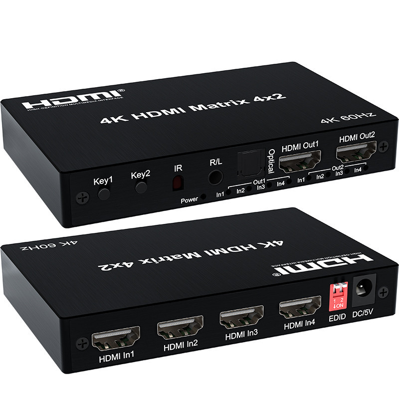4x2 HDMI Matrix 4K 60Hz HDMI 2.0 Matrix Switcher 2x4 4x2 พร้อมตัวแยก ...
