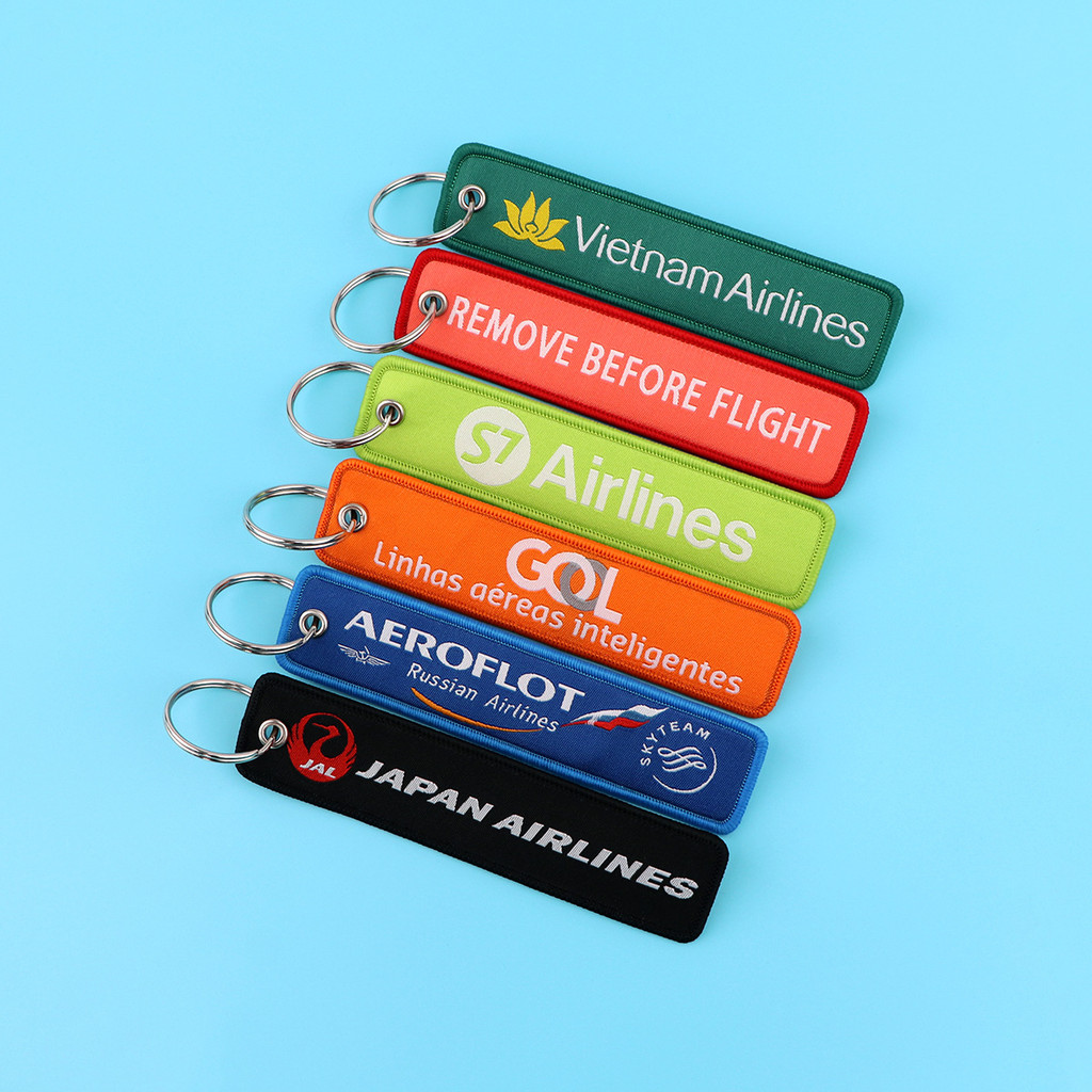 Airlines เย็บปักถักร้อย Key Fobs Flight Crew Pilot Aviation Key แท็กพวง ...