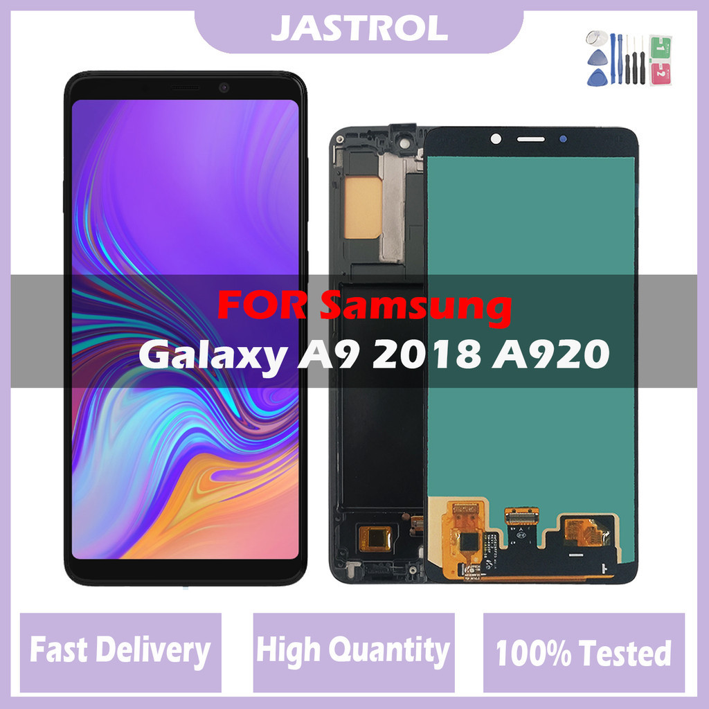Super AMOLED สำหรับ Samsung Galaxy A9 2018 A920 A920f Sm-A920f/Ds จอแสดงผล LCD Touch Screen ...