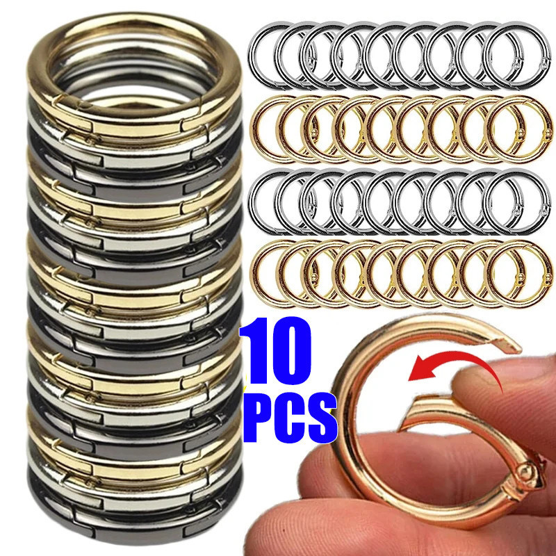 10 ชิ้นโลหะ O-shaped Spring Clasps - Multifunctional Openable Round ...