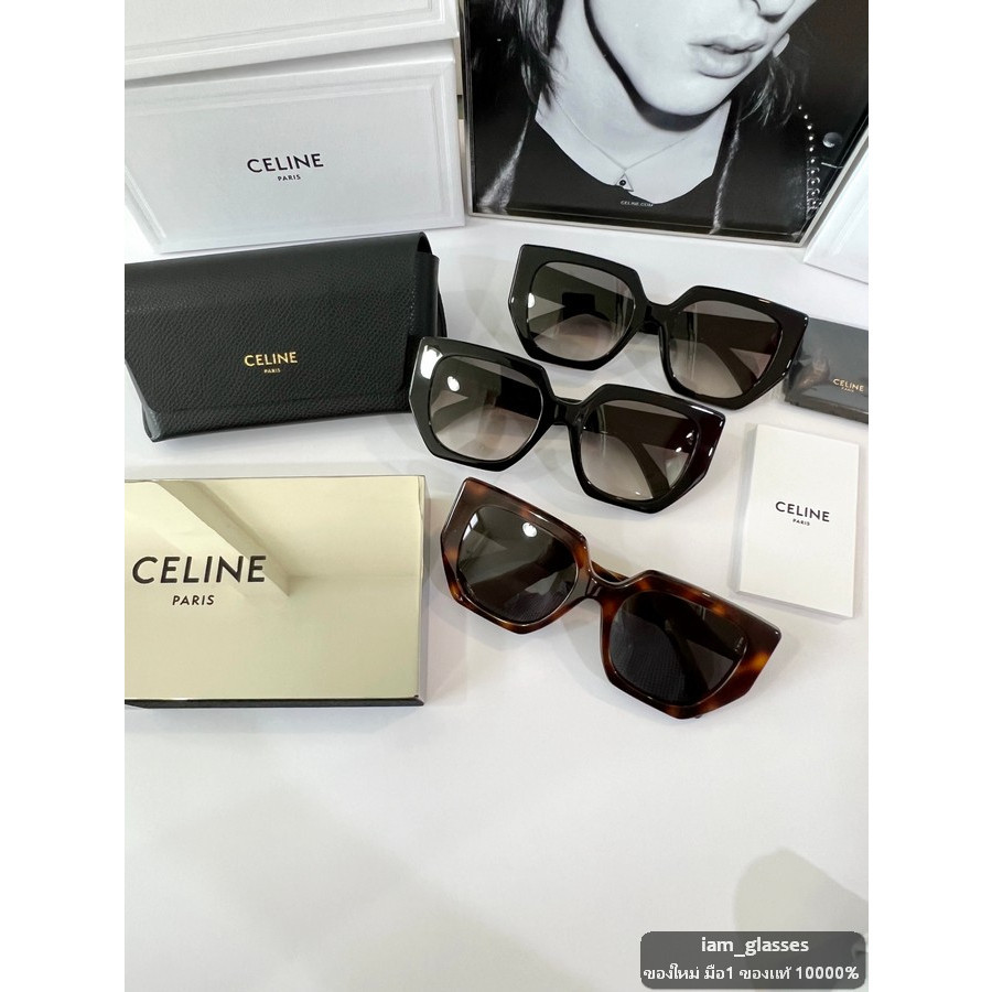 ♞แว่น CELINE กันแดด Triomphe Butterfly Cat Eye Over-sized รหัสCL40239F ...