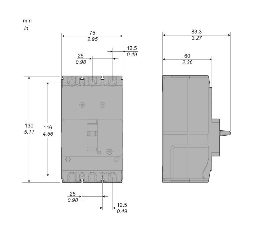 Schneider G12E3A100 เซอร์กิตเบรกเกอร์ GoPact MCCB ชนิด 3P 100A 15kA at ...