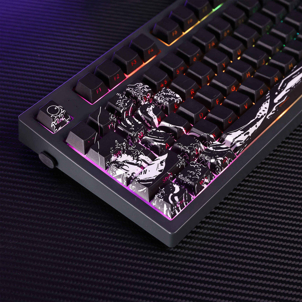 ใหม่ Keycap บุคลิกภาพ Ukiyo-e Keycap Wooting Mega Lion สีดําและสีขาว ...