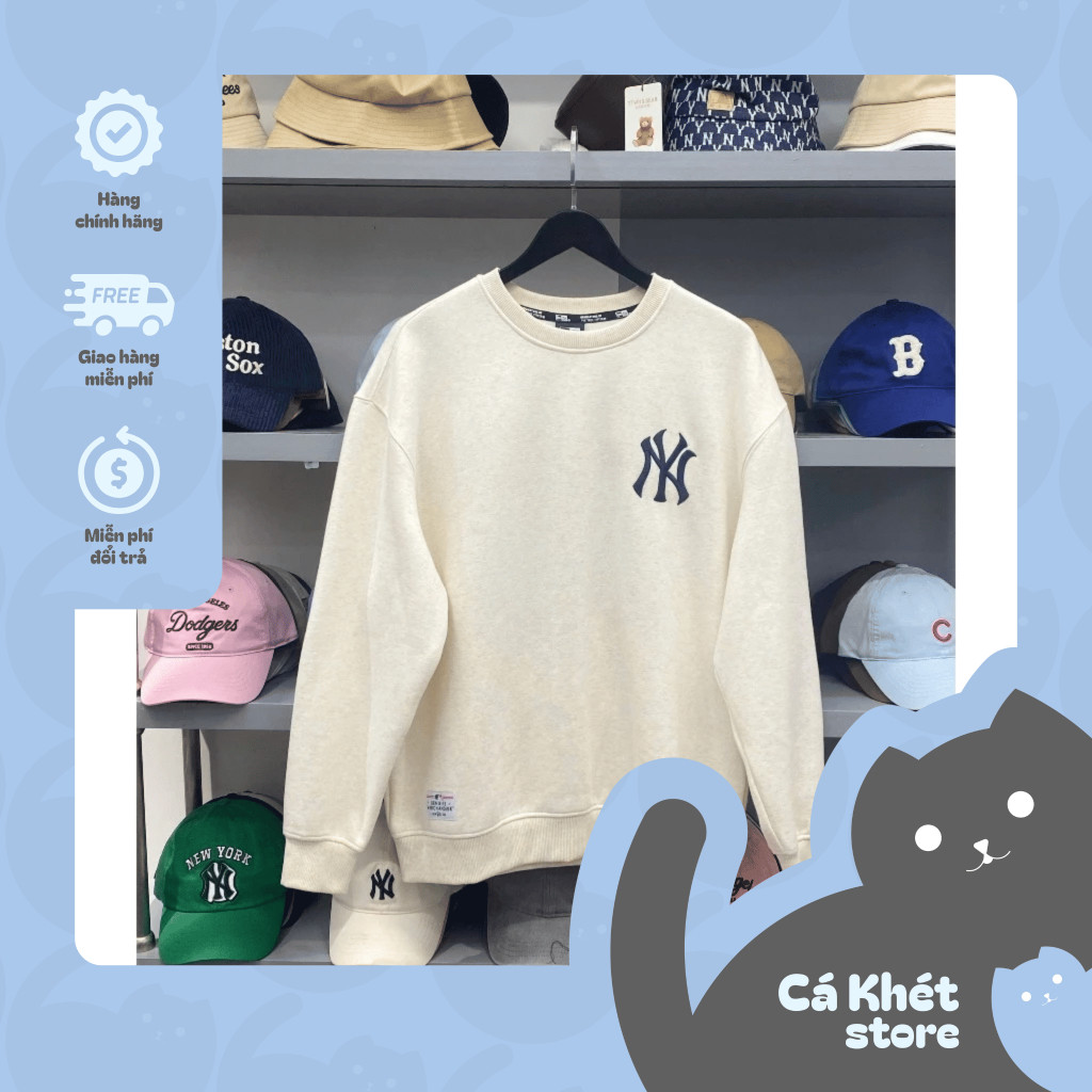 New Era Ny Sweater Cream Color *oat meal" ของแท้ CODE: 13781153 | ร้าน ...