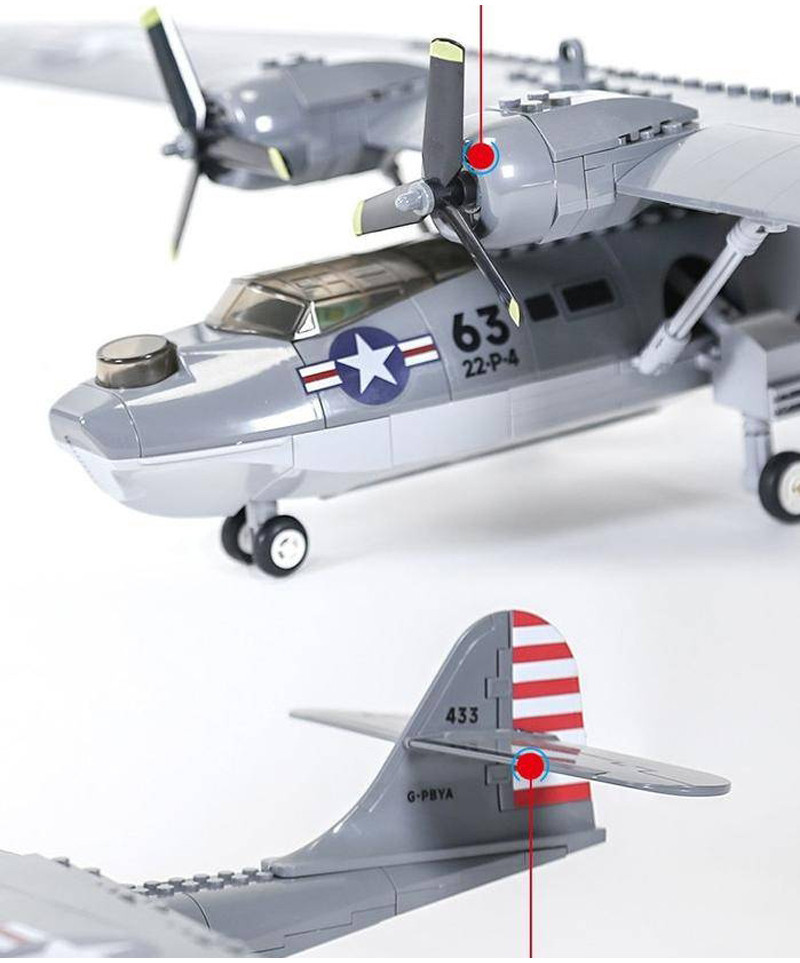 บล็อคตัวต่อ เครื่องบินรบ โมเดลเครื่องบินรบ คาตาลิน่า PBY-5A ของเล่น ...