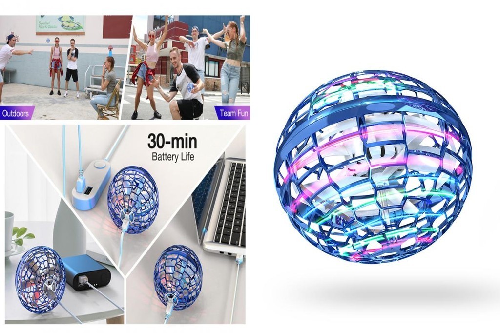 ขนาดใหญ่| ชาร์จ Usb Drone Hover Orb ของเล่น 360 องศาหมุน Ufo Sphere ...