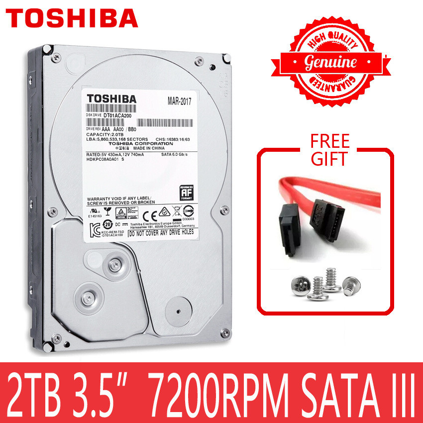 Toshiba 2TB Hard Drive Disk 2000GB 2 TB ภายใน HD HDD Harddisk 7200 RPM ...