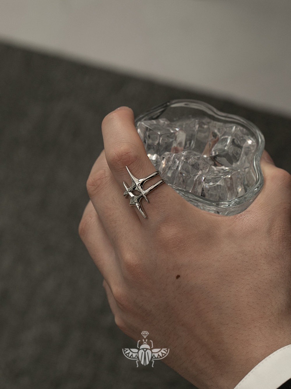 แหวนแฟชั่นผู้ชาย Star Ring ดีไซน์นิช คนรักความรู้สึกขั้นสูง บุคลิกภาพ ...