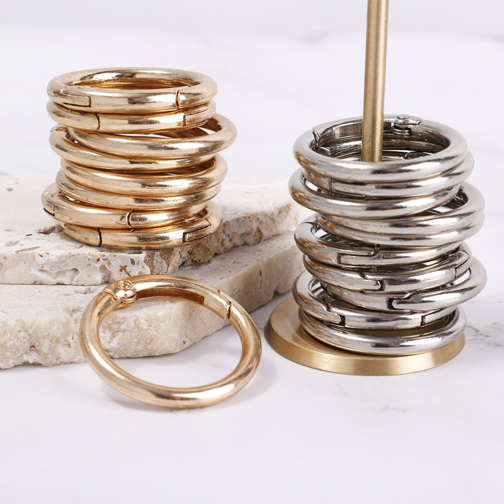 10 ชิ้นโลหะ O-shaped Spring Clasps - Multifunctional Openable Round ...
