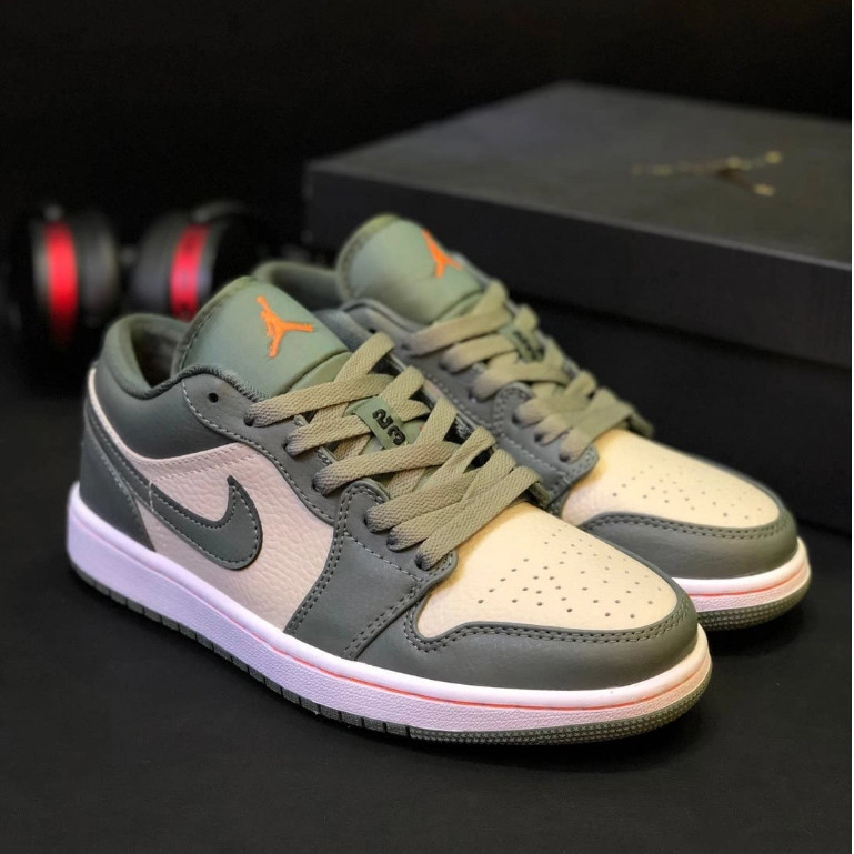 EASYRUN UA รองเท้า Air Jordan 1 Bean Green Lowcut รองเท้าแฟชั่นลำลอง ...