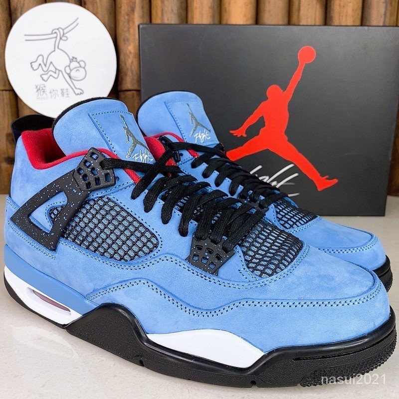 Max Travis Scott x Air Jordan 4 Joint AJ4 Blue Lake 308497- 406 crl ...