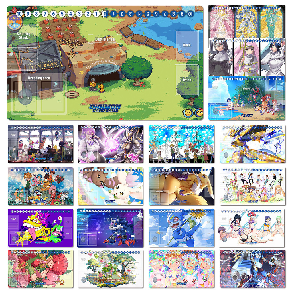Digimon Playmat Sistermon Angewomon Renamon Nomemon DTCG CCG Mat Board ...