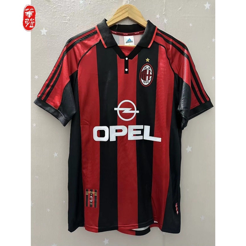 เสื้อกีฬาแขนสั้น ลายทีมชาติฟุตบอล MALDINI SHEVCHENKO 98-99 AC Milan ชุด ...