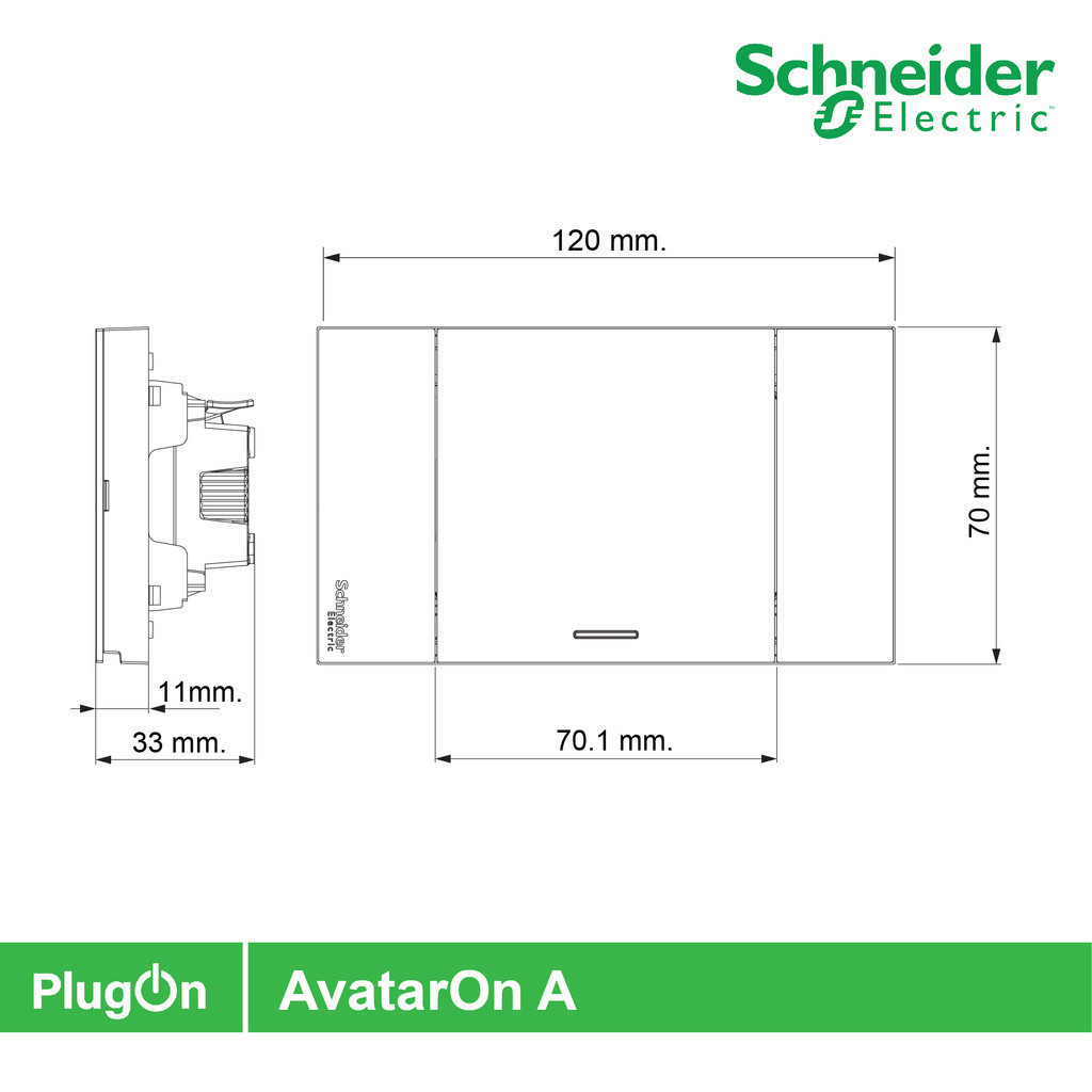 Schneider รุ่น AvatarOn A : A7031_2_WE สวิตช์ 2 ทาง 1 ช่องประกอบ ...