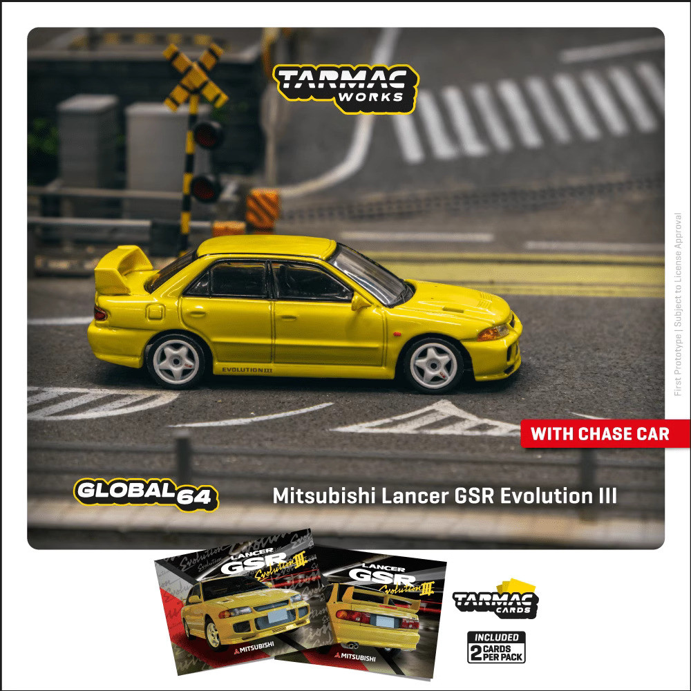 Tar Works TW 1:64 GSR Evolution III evo3 โมเดลรถโลหะผสมสีเหลือง | Shopee Thailand