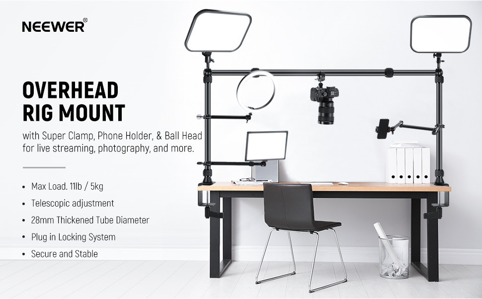 Neewer NK002 Rig กล้องเหนือศีรษะพร้อมโต๊ะ C Clamp/Super Clamp/คลิป ...