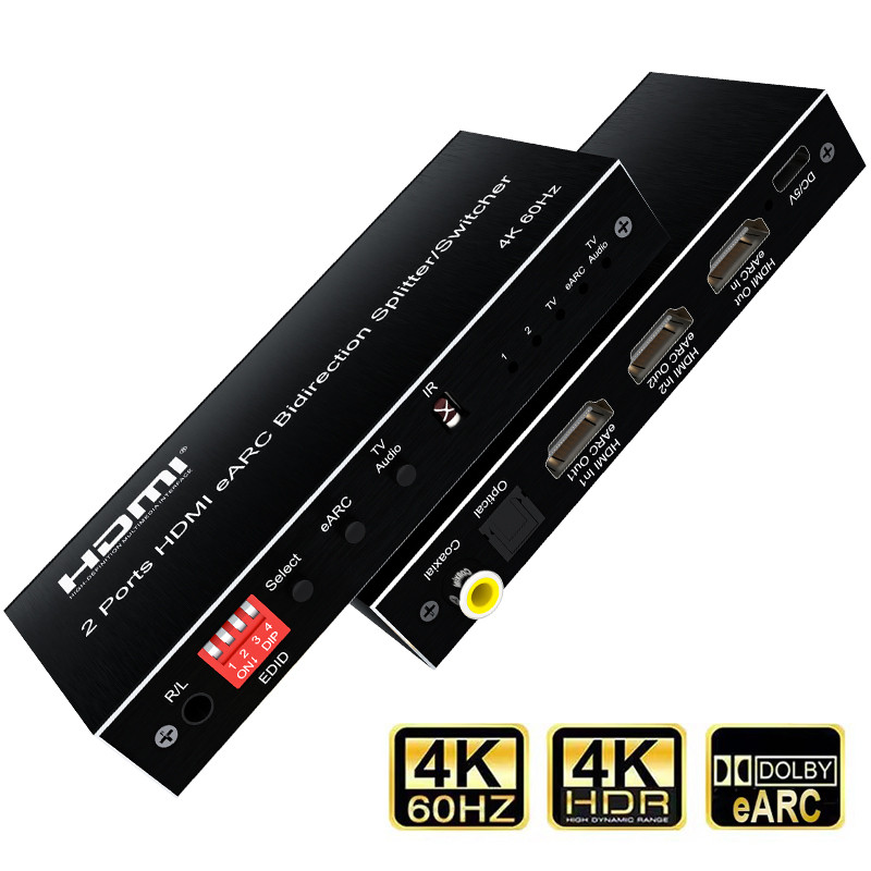 7.1CH HDMI eARC Audio Extractor Switch 2 in 1out 4K 60Hz Bi-Directional ...