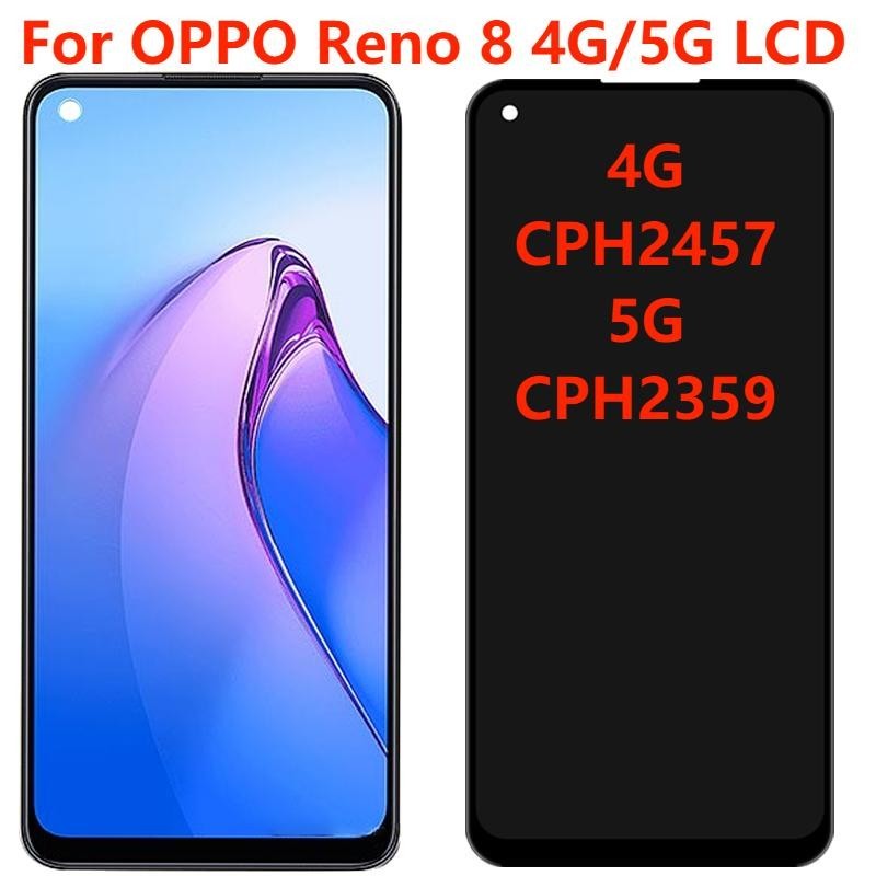 Amoled อะไหล่หน้าจอสัมผัสดิจิทัล LCD แบบเปลี่ยน สําหรับ Oppo Reno8 4G ...