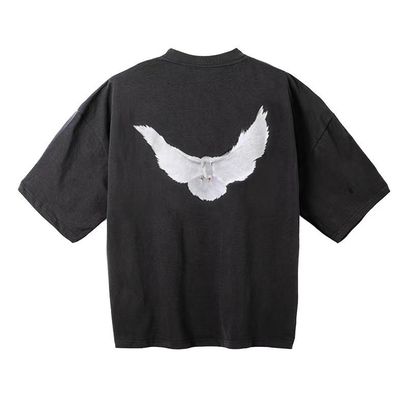 เสื้อยืด พิมพ์ลาย Yeezy x GAP x BLCG TEE Tripartite Joint Kanye Pigeon ...