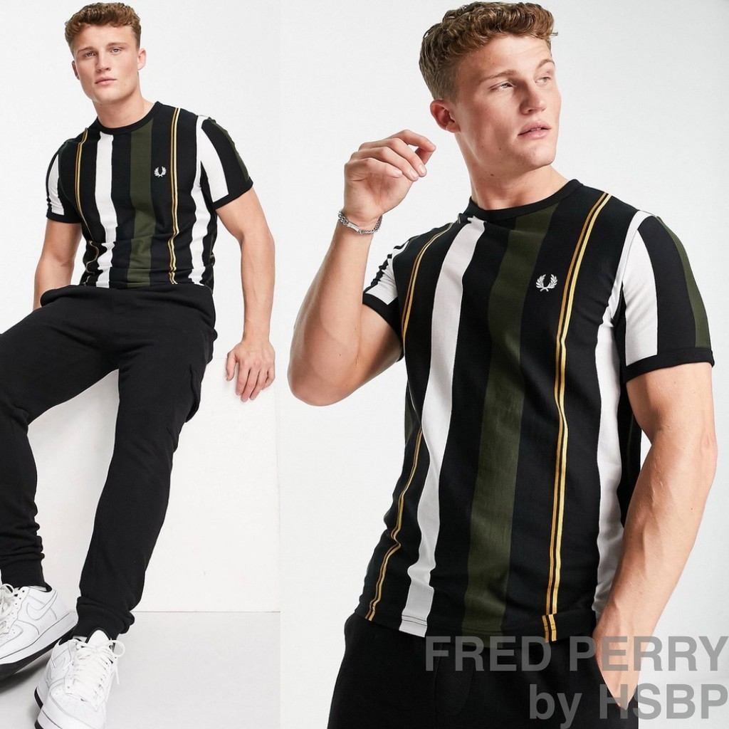 Fred Perry Vertical Stripe T Col : Black (AW21 รุ่นใหม่เพิ่งเข้าช็อปไทย ...