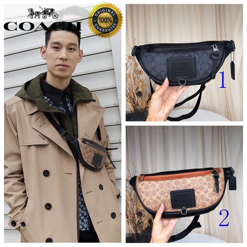 ♞พร้อมส่งCoach กระเป๋าคาดเอวขนาดเล็กใหม่ผู้ชายแฟชั่นกระเป๋าคาดอกแบบสบาย ...
