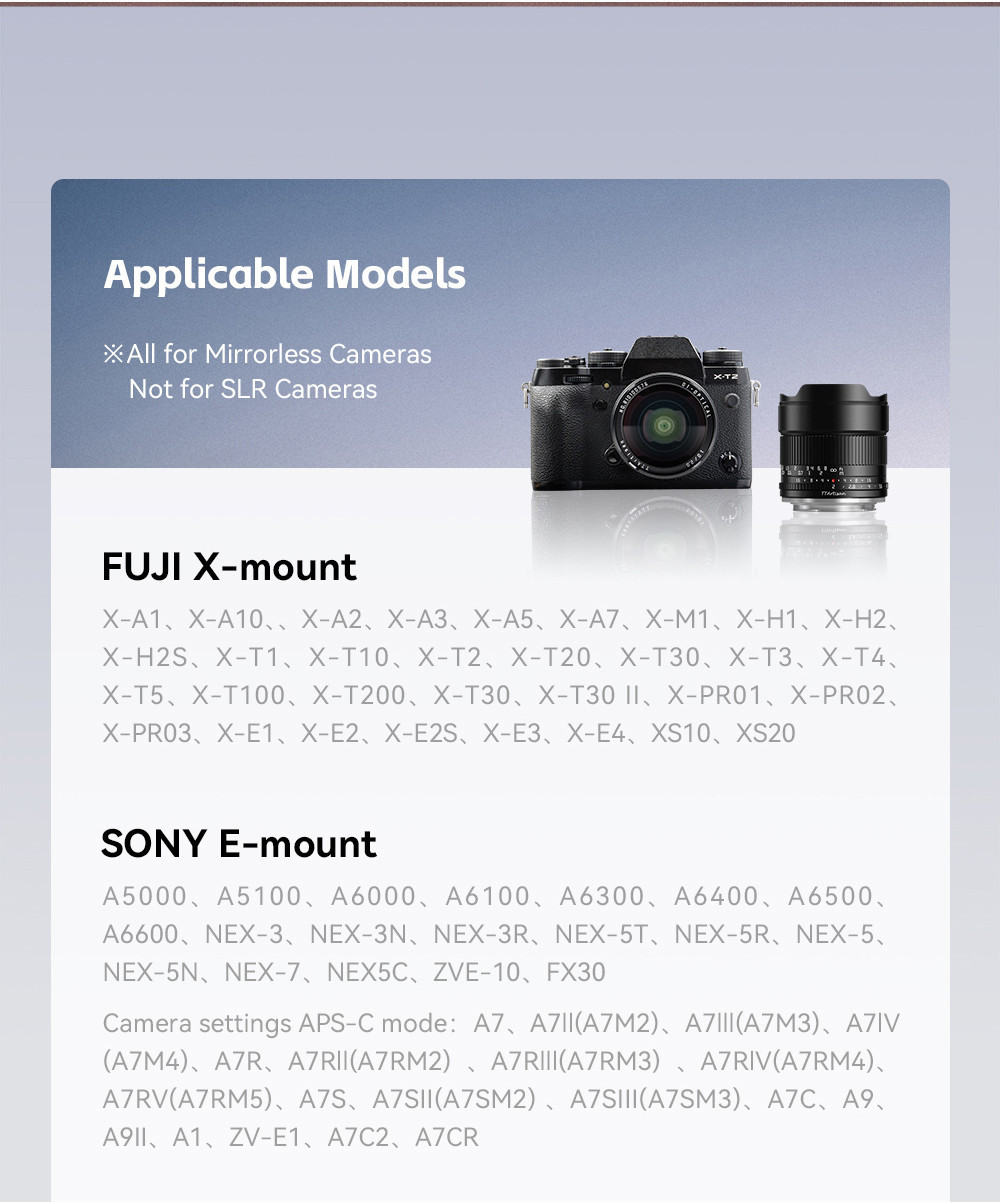 Ttartisan 10mm F2 APS-C เลนส์กล้องมิเรอร์เลส มุมกว้าง สําหรับกล้อง Fujifilm XF Nikon Z Canon RF ...