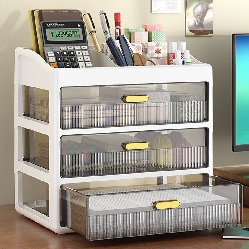 กล่องเก็บของตั้งโต๊ะ Multi-layer Drawer-type Large-capacity Storage ...
