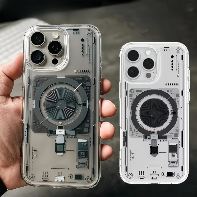 เทคโนโลยีใหม่แม่เหล็กกันกระแทกอะคริลิคใส Hard Case สําหรับ iPhone 16 15 ...