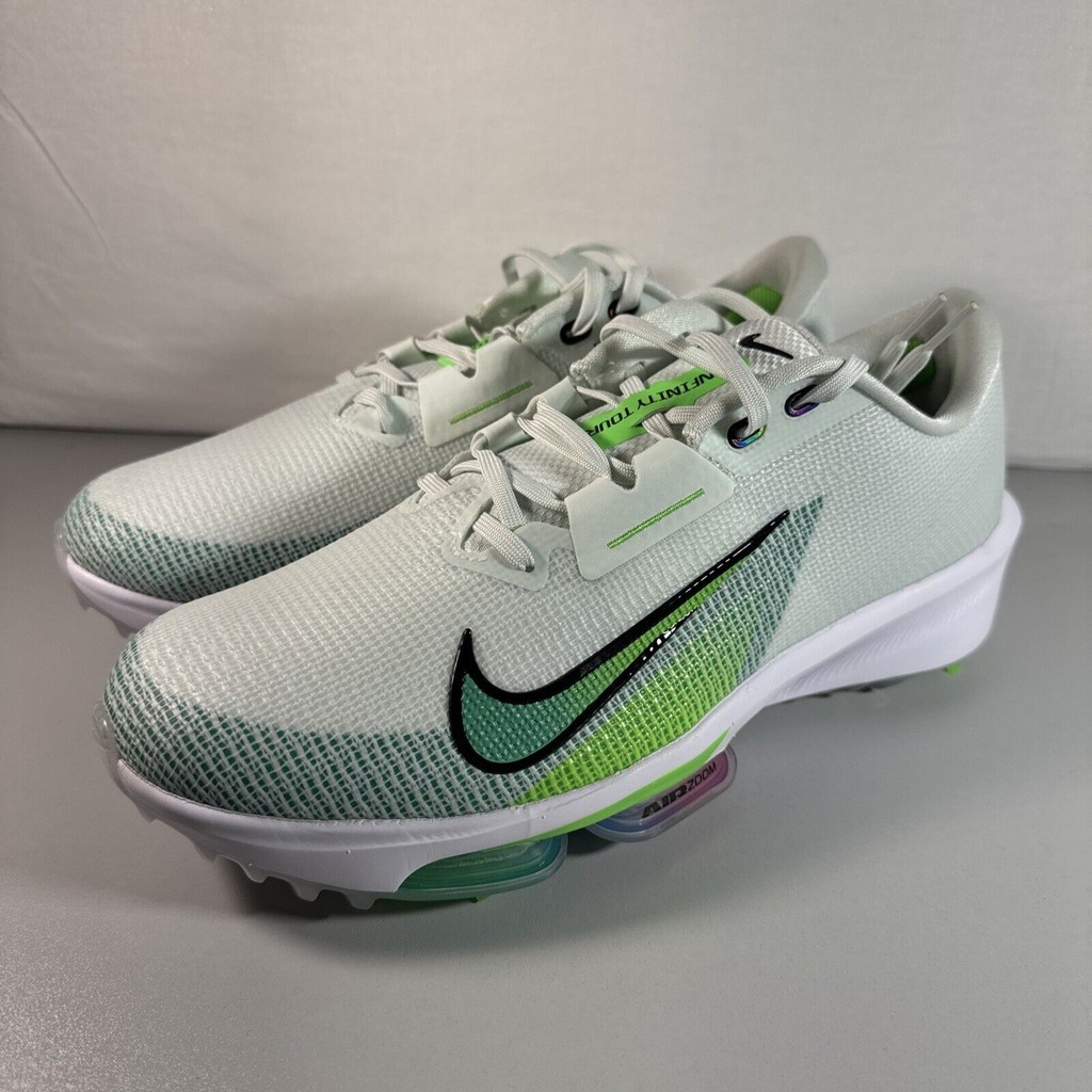 Nike Air Zoom Infinity Tour รองเท้ากอล์ฟ Spikes สีขาวสีเขียวสีดํา ...