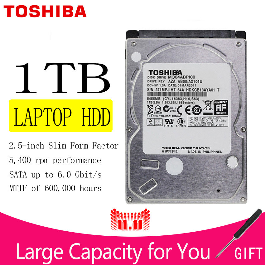 Toshiba 1TB แล็ปท็อปโน้ตบุ๊คฮาร์ดดิสก์ไดรฟ์ HDD HD 1000GB 1000G 2.5 "7 มม.ความหนาความสูง SATA 3 ...