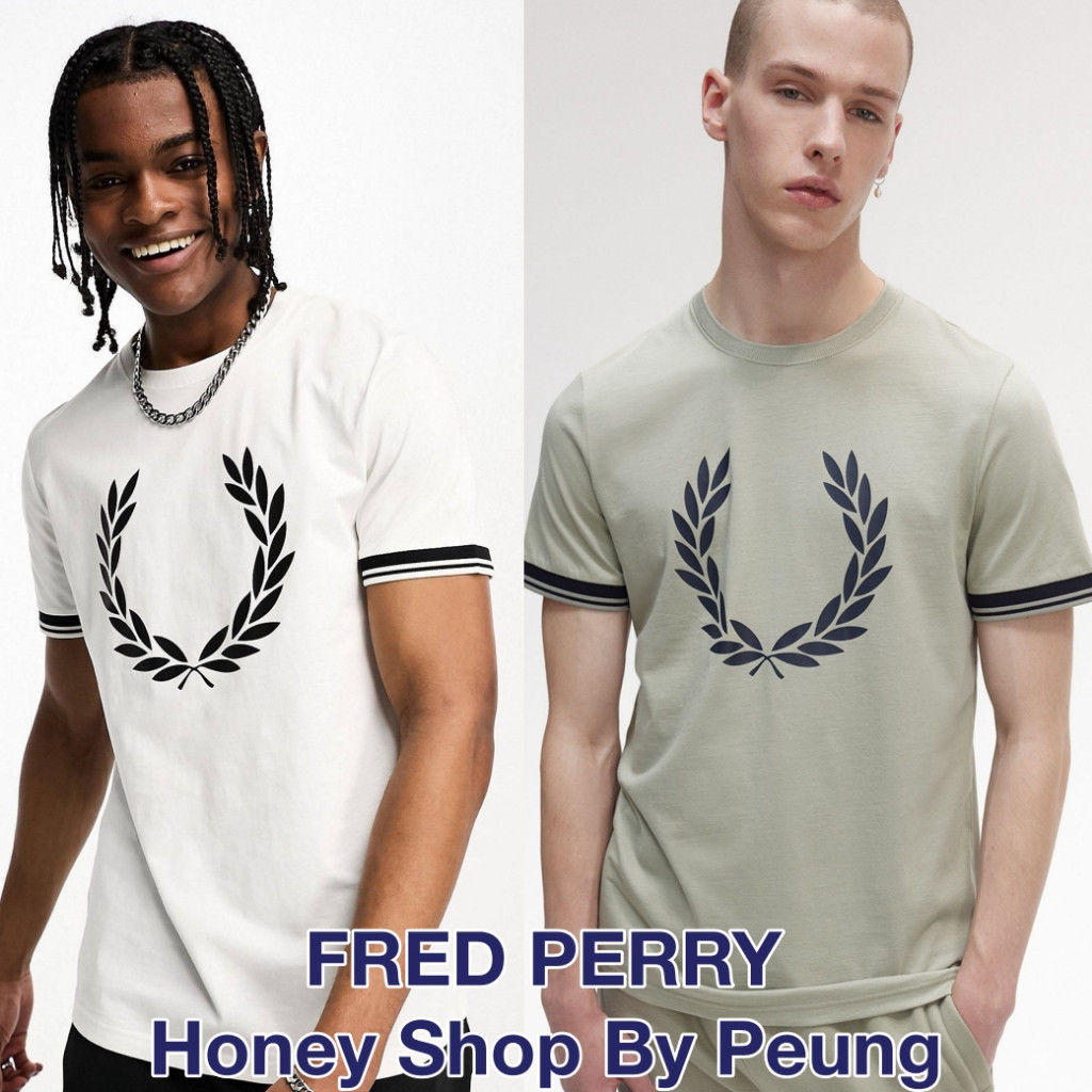 ♞,♘[ของแท้ พร้อมส่งในไทย] Fred Perry Printed Laurel Wreath T Shirt Col ...