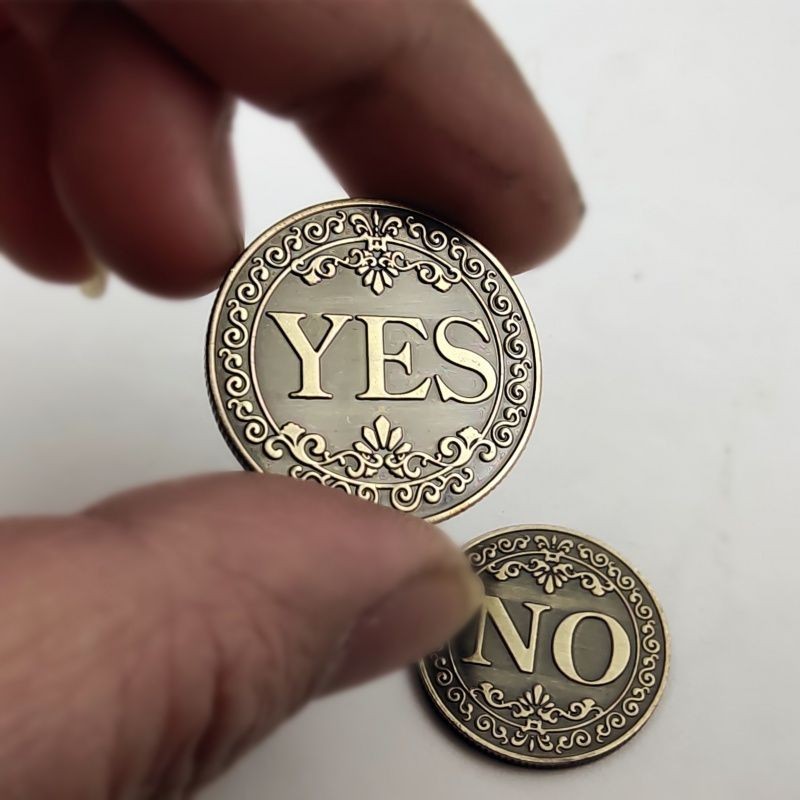 ♞YES/NO Decision Coin 40mm Magic Coin Collection Good Luck Retro ...