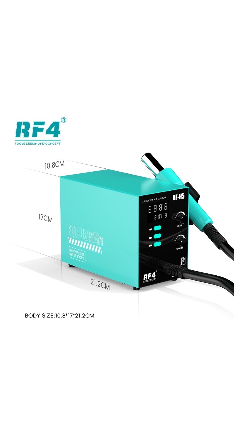 800w RF4 RF-H5 เครื่องบัดกรีลมร้อน Q พร้อมจอแสดงผลดิจิทัล BGA สําหรับชิป PCB เครื่องมือซ่อมแซม ...